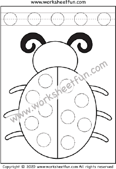 Shape Tracing – Circle – Ladybug – One Worksheet / FREE Printable ...