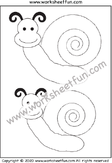 Spiral Tracing – Snail – 2 Worksheets / FREE Printable Worksheets ...