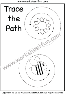 Spiral Tracing – Flower and Bee – 1 Worksheet / FREE Printable ...