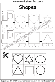 Cut and Paste Shapes – Heart, Star, Circle, Square, Triangle, Oval ...