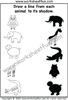 Animal Shadow Match – One Worksheet / FREE Printable Worksheets ...