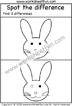 Spot the difference – Bunny – One Worksheet / FREE Printable Worksheets ...