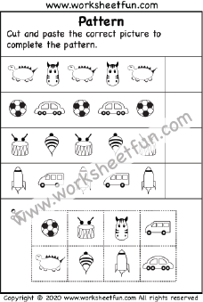 Cut and Paste Patterns – One Worksheet / FREE Printable Worksheets ...