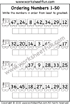 Ordering Numbers 1-50 – One Worksheet / FREE Printable Worksheets ...