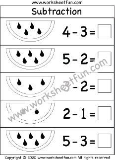 Subtraction Within 5 – One Worksheet / FREE Printable Worksheets ...