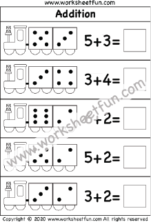 Addition Within 10 – Dice Addition – Two Worksheets / FREE Printable ...